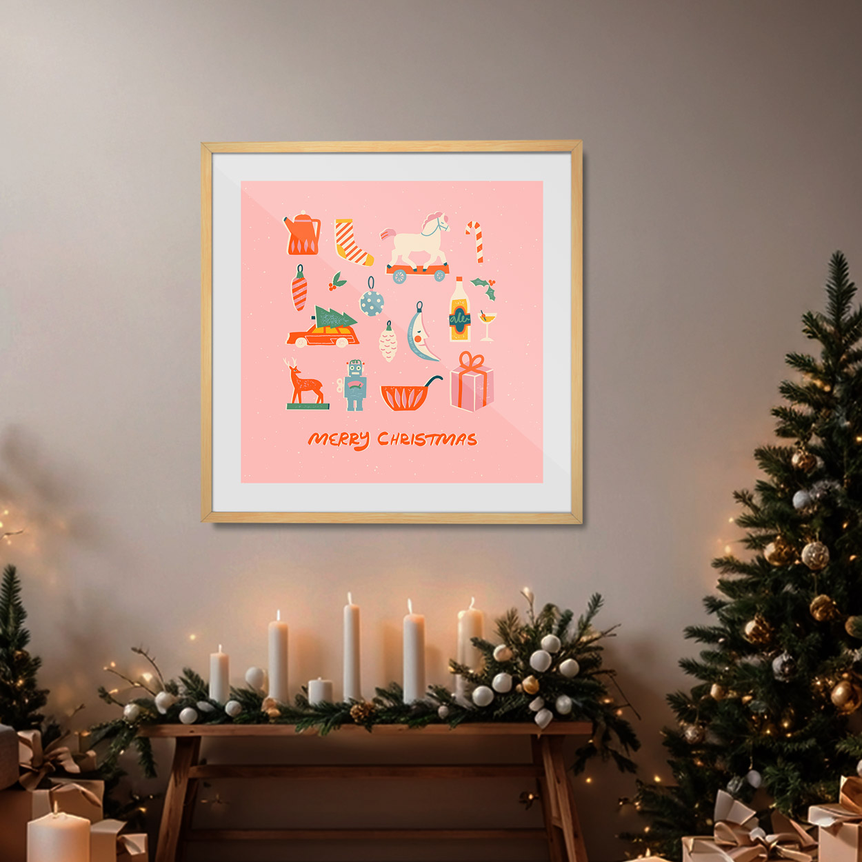 Πόστερ - Αφίσα Χριστουγεννιάτικα Σύμβολα - Decotek 33916 | Decotek